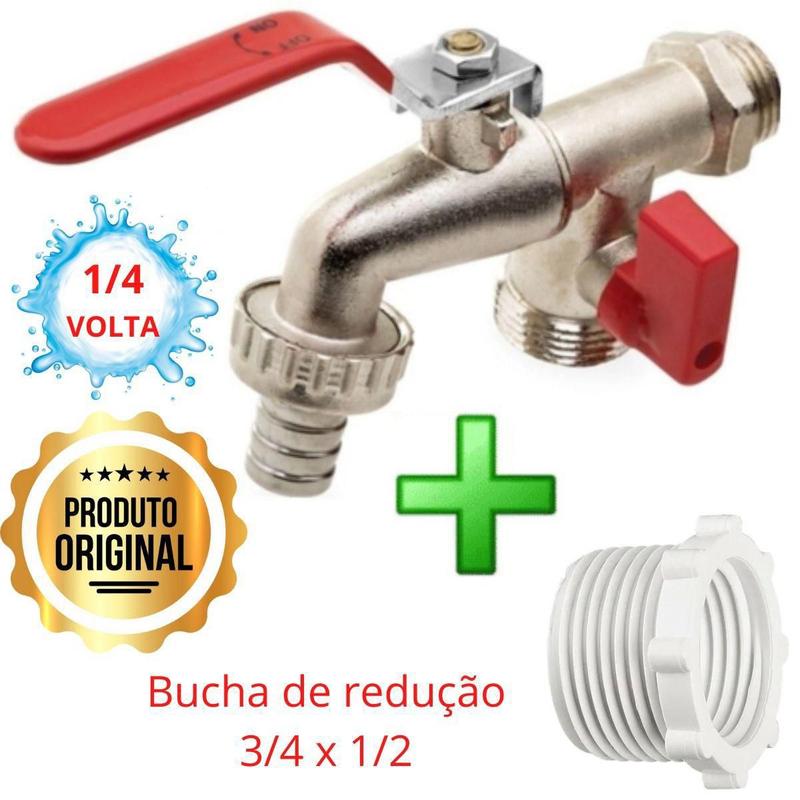 Torneiras Esfera Tanque E Maquina Duas Saídas Bico 1/2 X 3/4 - Thompson ...