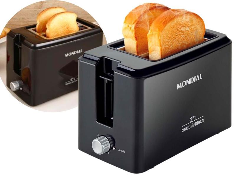 Torradeira Elétrica Mondial T-05 Toast Due Black 800w - Torradeira ...