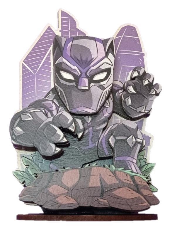 Totem 3D Pantera Negra Marvel Vingadores Decoração Display MDF 14 cm ...