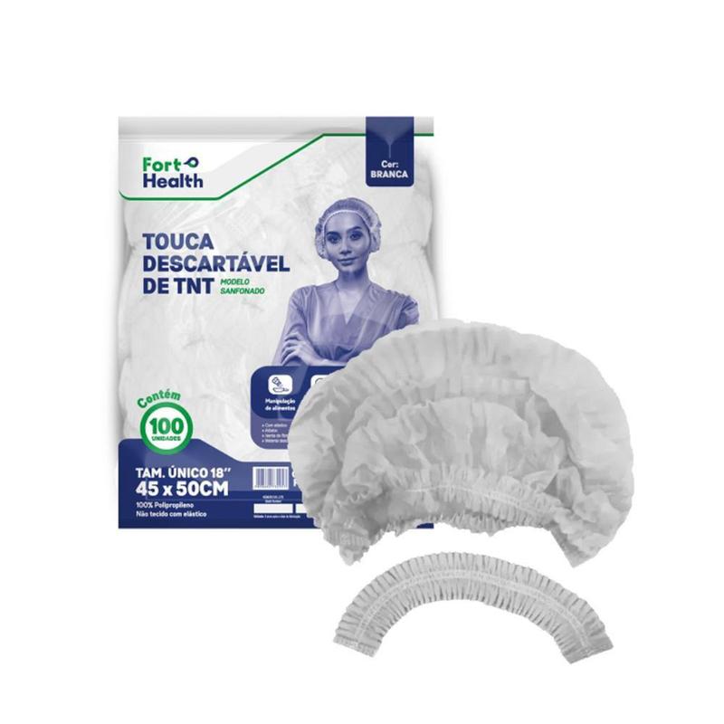 Touca de TNT descartável para Cabelo Fort Flex com 100 unidades ...