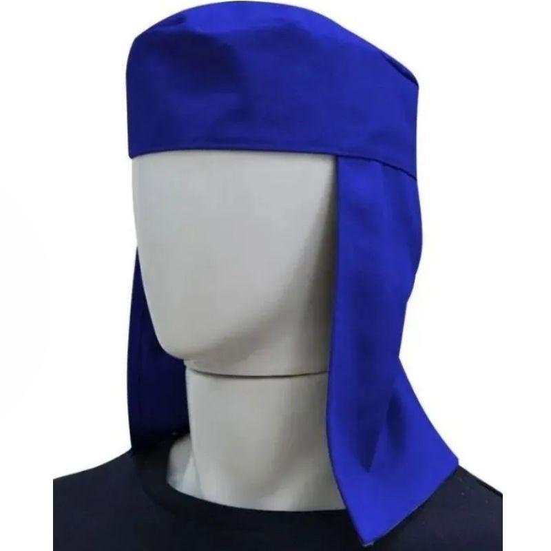 Touca Proteção Arabe em Brim Sol Soldador Azul Capuz - Proteloja - EPI ...