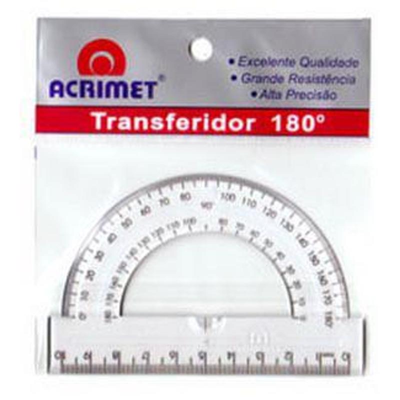Transferidor 180º Acrimet - Transferidor Escolar - Magazine Luiza