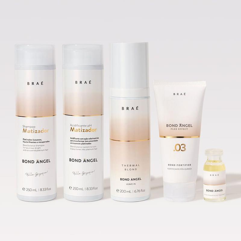 Tratamento loiro - braé bond angel matizador 250ml + acidificante 250ml ...