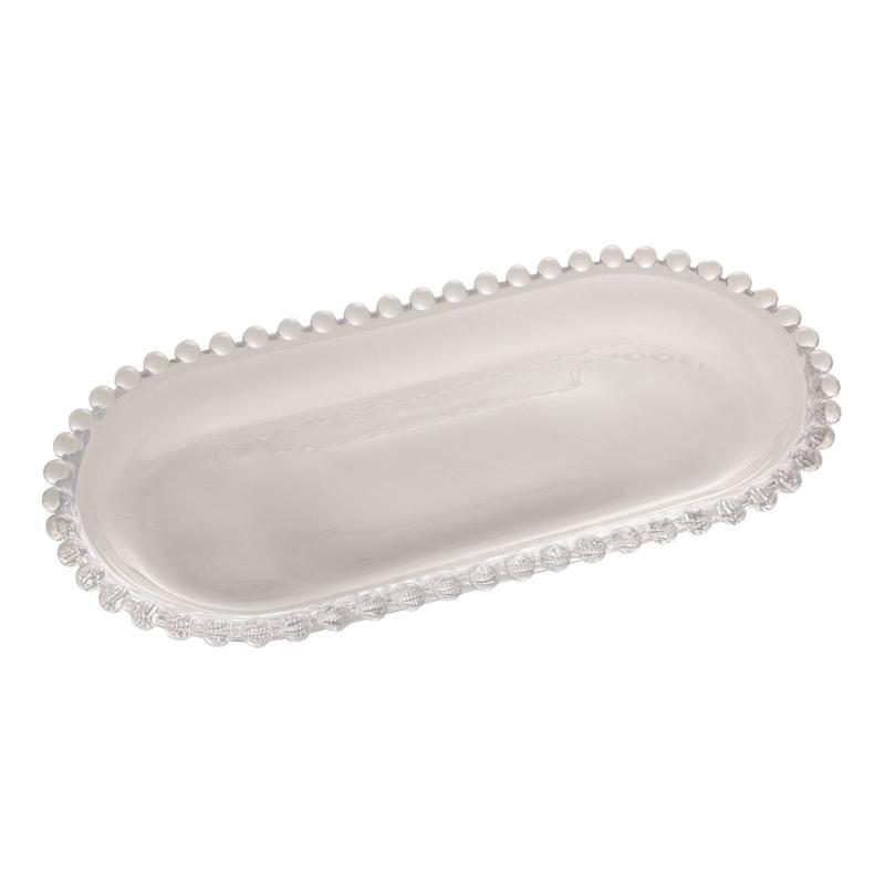 Travessa 24 cm de cristal transparente Oval Pearl Wolff - 28386 ...