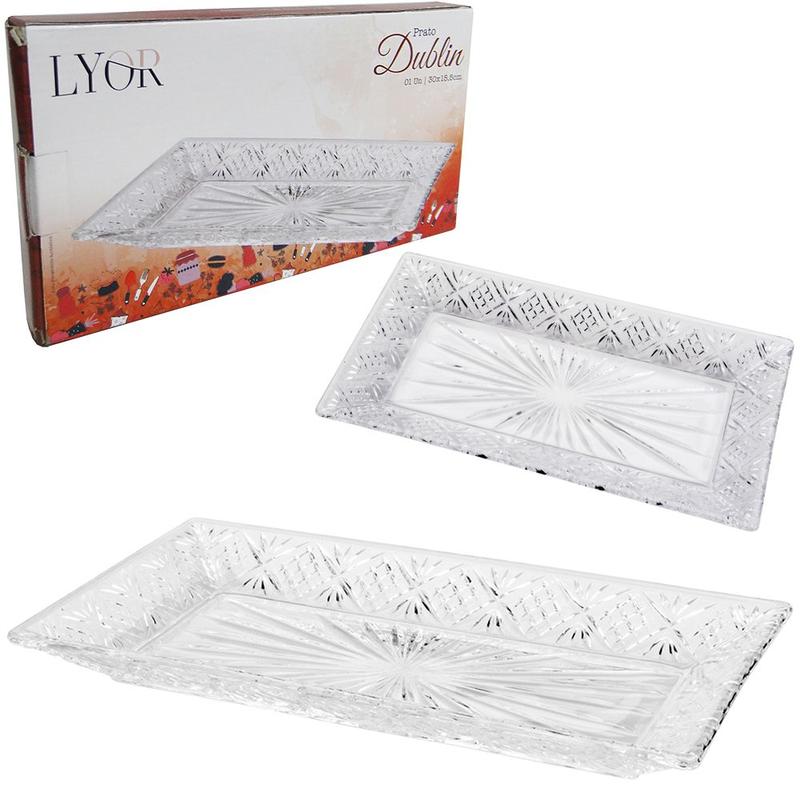 Travessa de vidro retangular dubiln 30x15,5cm na caixa - LYOR ...