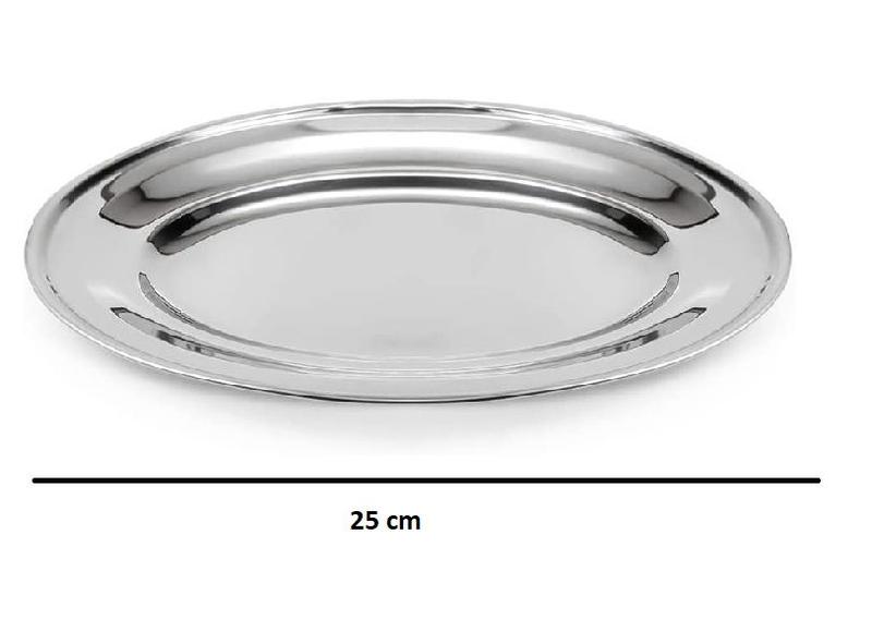 Travessa Oval Rasa Tradicional Aço Inox Prata 25 CM 1UN - TopRio ...