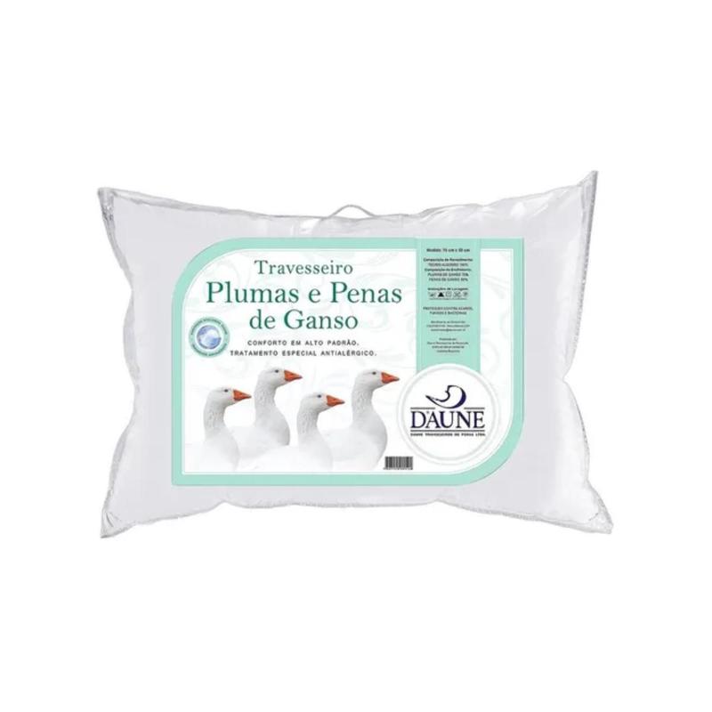 Travesseiro Antialérgico 15% Plumas 85% Penas 50x70 Daune - Daune ...