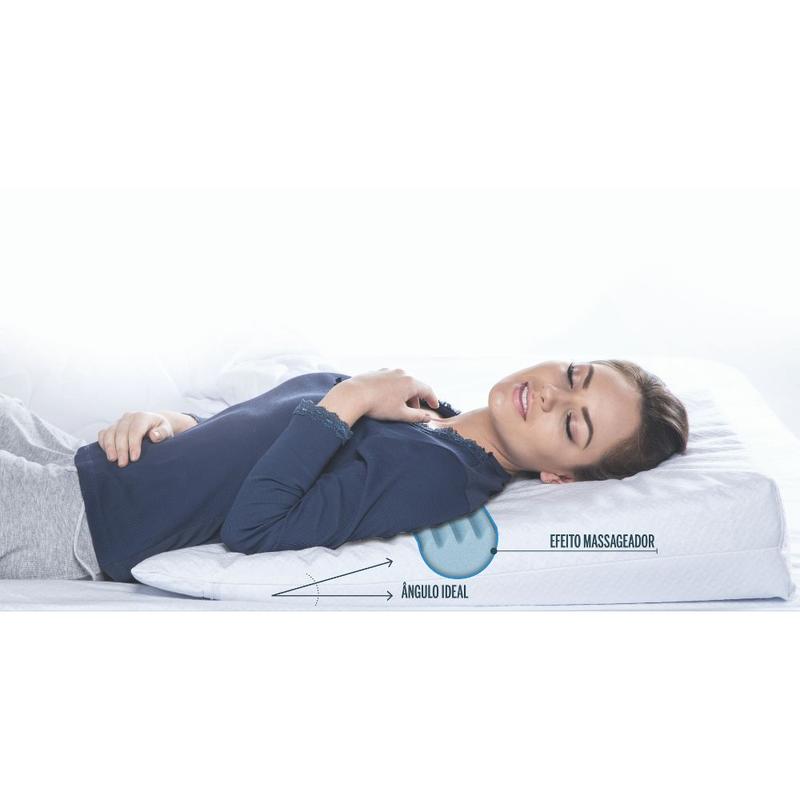 Travesseiro Antirrefluxo Adulto c/ Capa Impermeável 60x83x15 Fibrasca ...