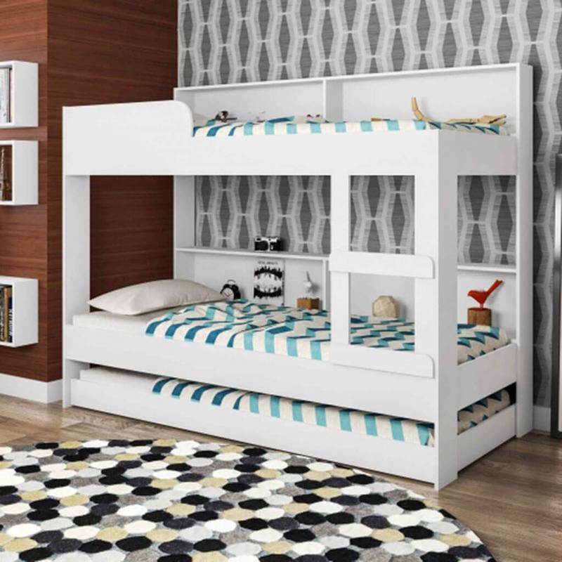 Treliche Infantil com Prateleiras e Escada Branco - Bento Móveis ...