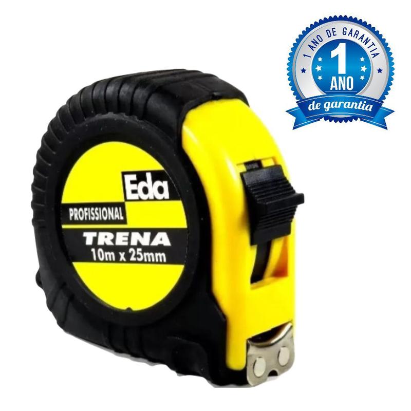 Trena 10 metros emborrachada profissional 10m x 25mm - EDA - Trena ...