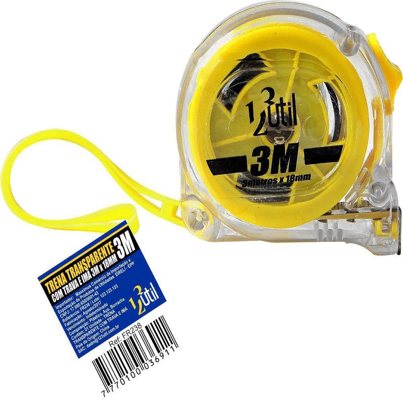 Trena 3 Metros Com Trava Resistente Multiuso Transparente - 123 Util ...