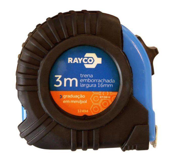 Trena 3 Metros Emborrachada Largura 16mm Rayco - Trena - Magazine Luiza