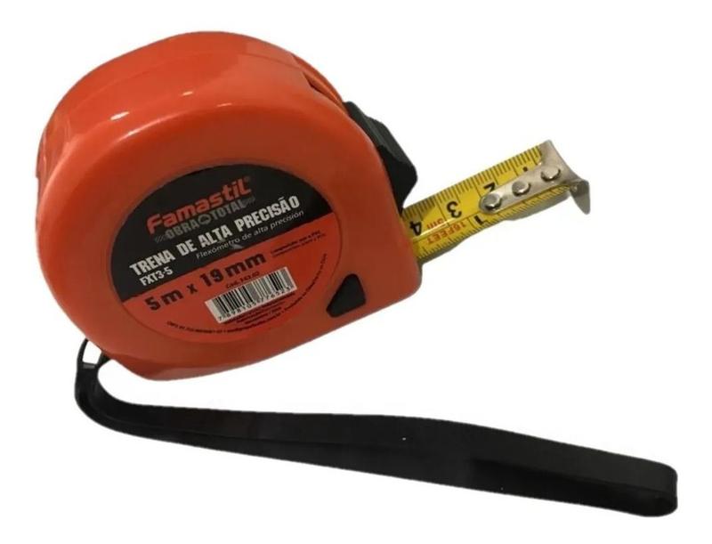 Trena 5 Metros Profissional 5m Lamina Em Aço Botão Trava - FAMASTIL ...