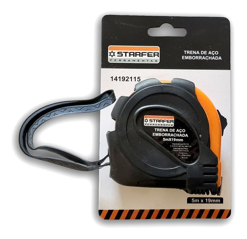 Trena De Aço 5 Metros X 19mm Emborrachada Starfer - Trena - Magazine Luiza