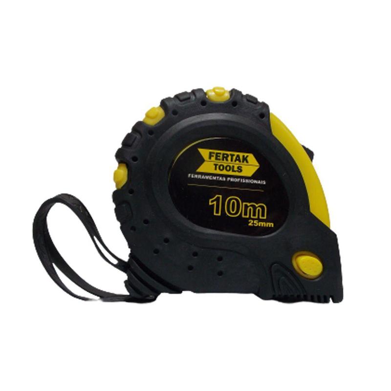 Trena de Aço Emborrachada com Trava 10m x 25mm Fertak - Trena ...