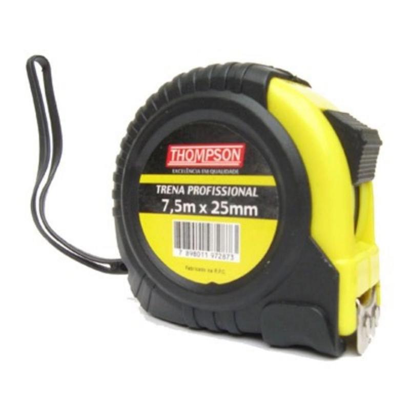Trena De Aço Emborrachada Com Trava e Imã 7,5m x 25mm Thompson - Trena ...