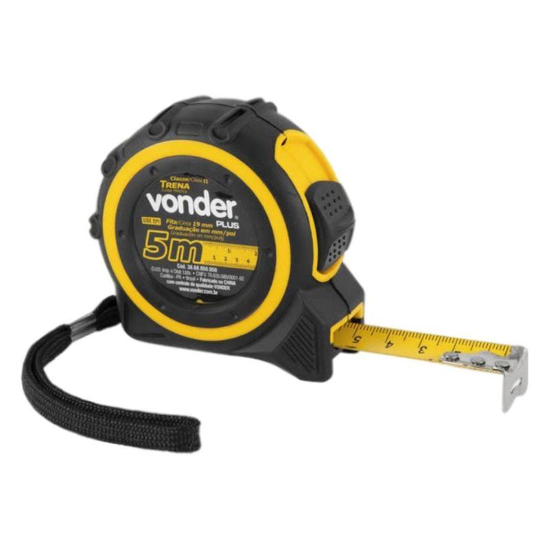 Trena de fita de aco 5 mts x 19mm vonder plus profissional - Trena ...