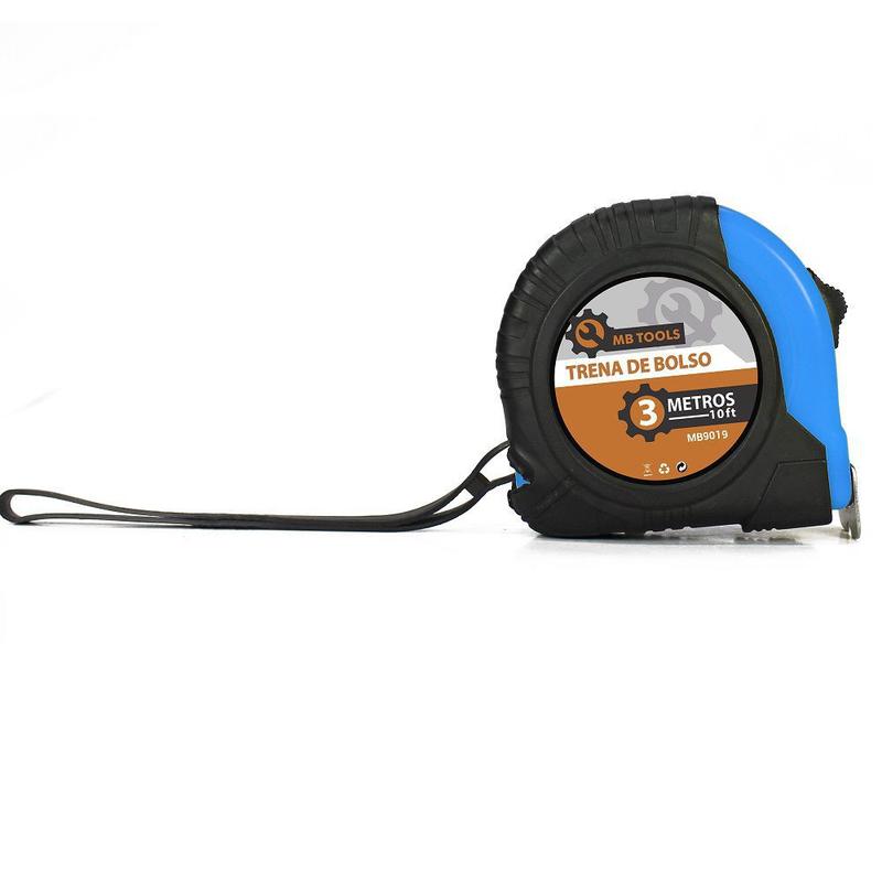 Trena Emborrachada 3 metros com trava Profissional 16mm Azul - Trena ...
