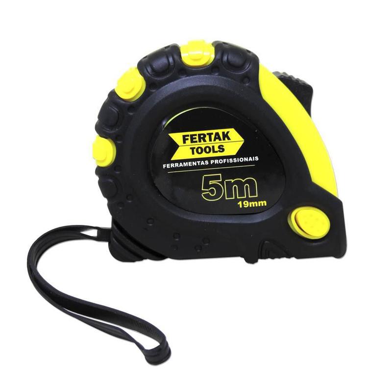 Trena Emborrachada Fita Metrica Com Trava 5 Metros X 19Mm - Fertak ...