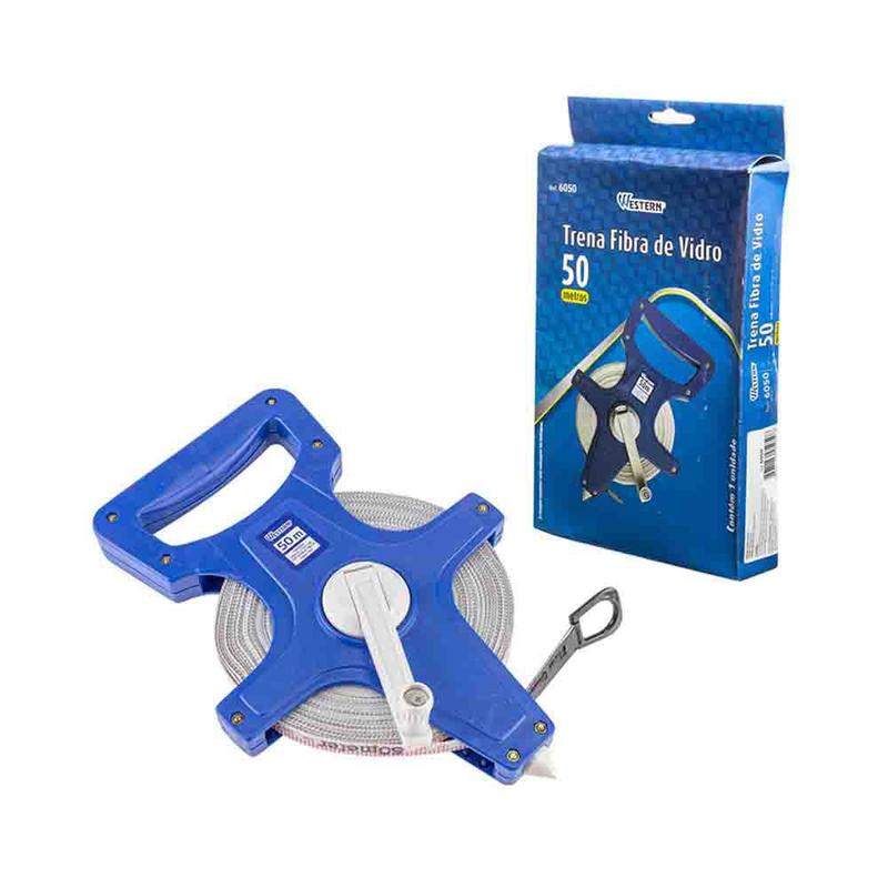 Trena Fita Fibra De Vidro 50 Metros Com Manivela Medida em Mm Cm Metros ...