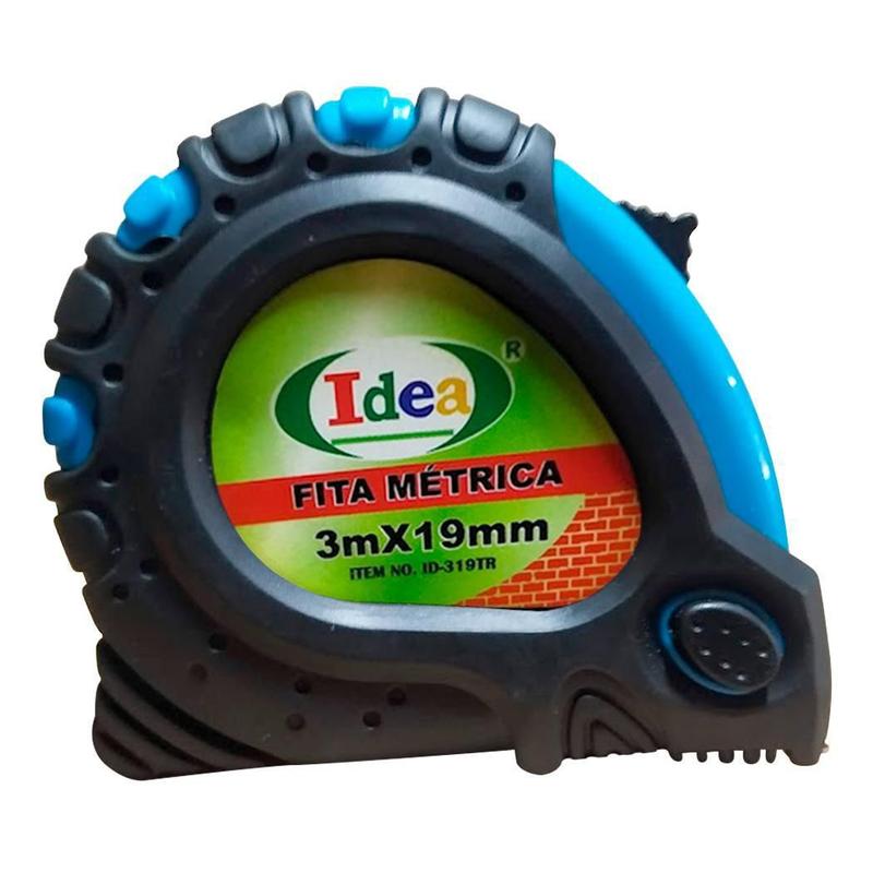 Trena Fita Métrica 3 Metros X 19 Mm Com Trava Emborrachada. - Idea ...