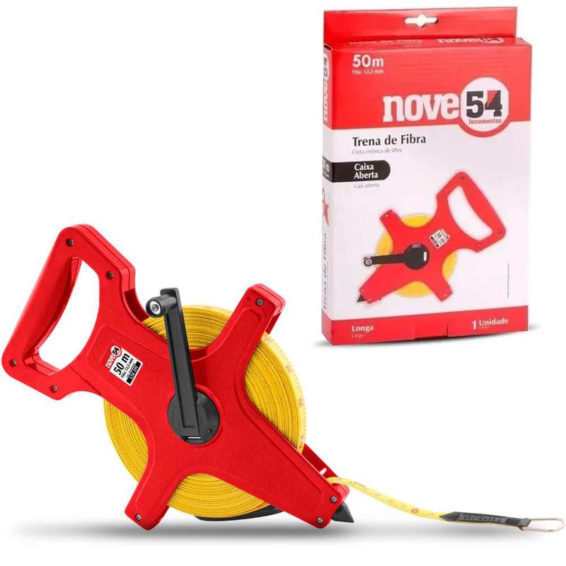 Trena Longa 50 Metros Aberta Fita Fibra de Vidro com Manivela para ...