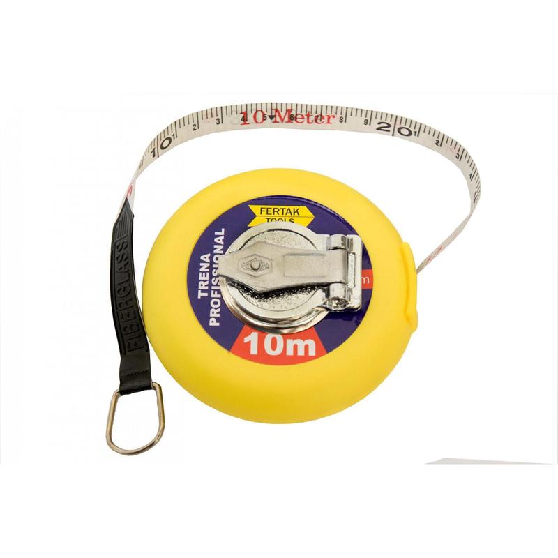 Trena Longa de Medição Fechada Fita de Fibra com 10m - Fertak Tools ...