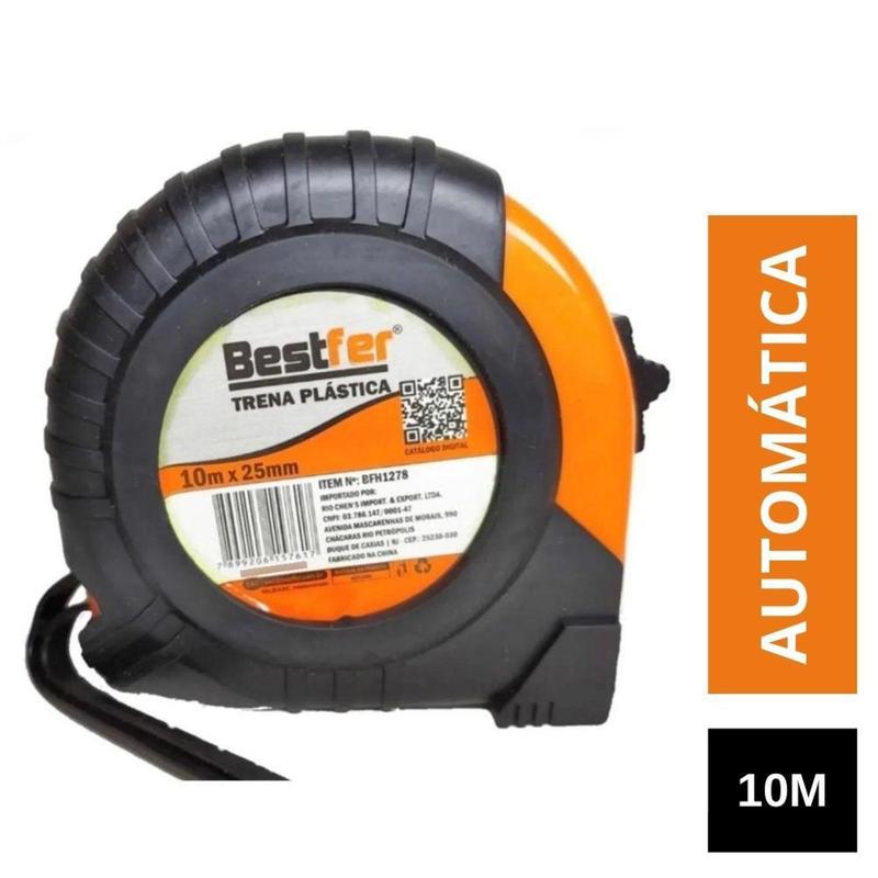 Trena Métrica Automática Emborrachada com Ponta Imantada 10m x 25mm ...