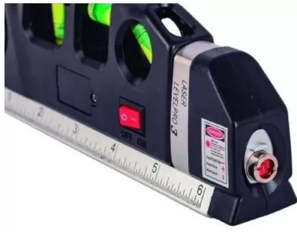 Trena Nível Laser Prumo Level Pro 3 Pontos Profissional Alinhador Fita De Medida Vertical Régua ...