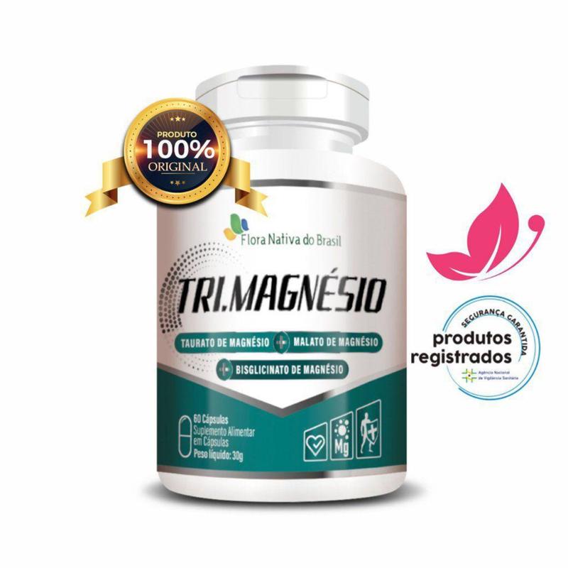 TRI.MAGNESIO (taurato, malato e quelato) 500MG 60 CAPS - Flora Nativa do Brasil ...