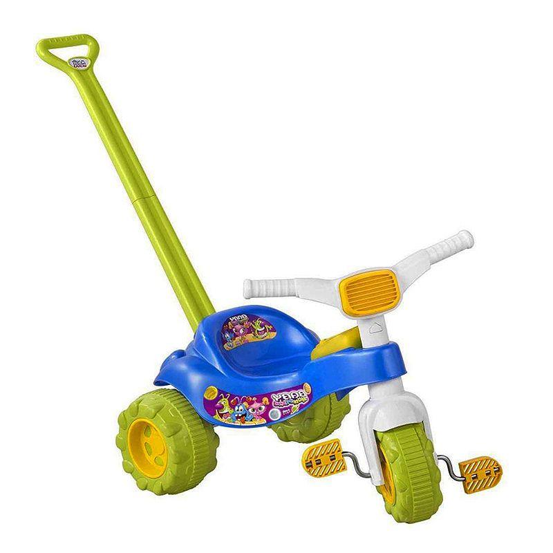 Triciclo Tico-Tico Baby Monsters com Som e Haste Azul - 2238 - Magic ...