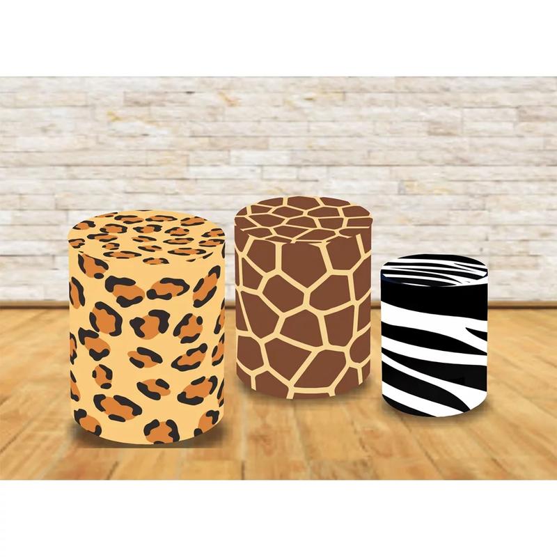 Trio Capa Cilíndrica Safari Animal Print C/ Elástico - Fabrika de festa ...