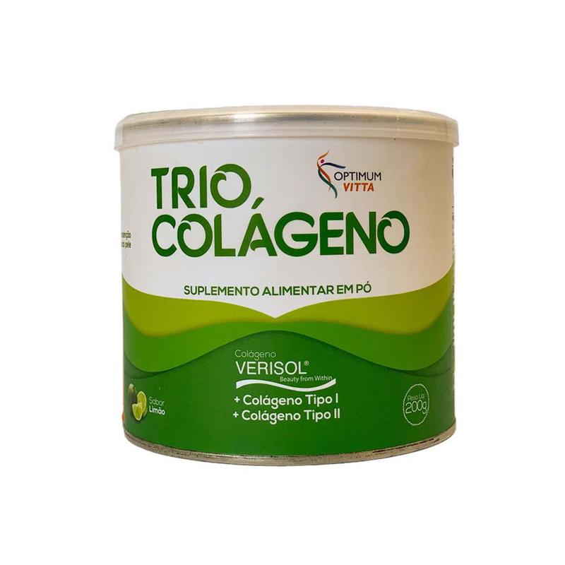 Trio Colágeno Optimum Vitta Solúvel Verisol - Sabor Limão 200g ...