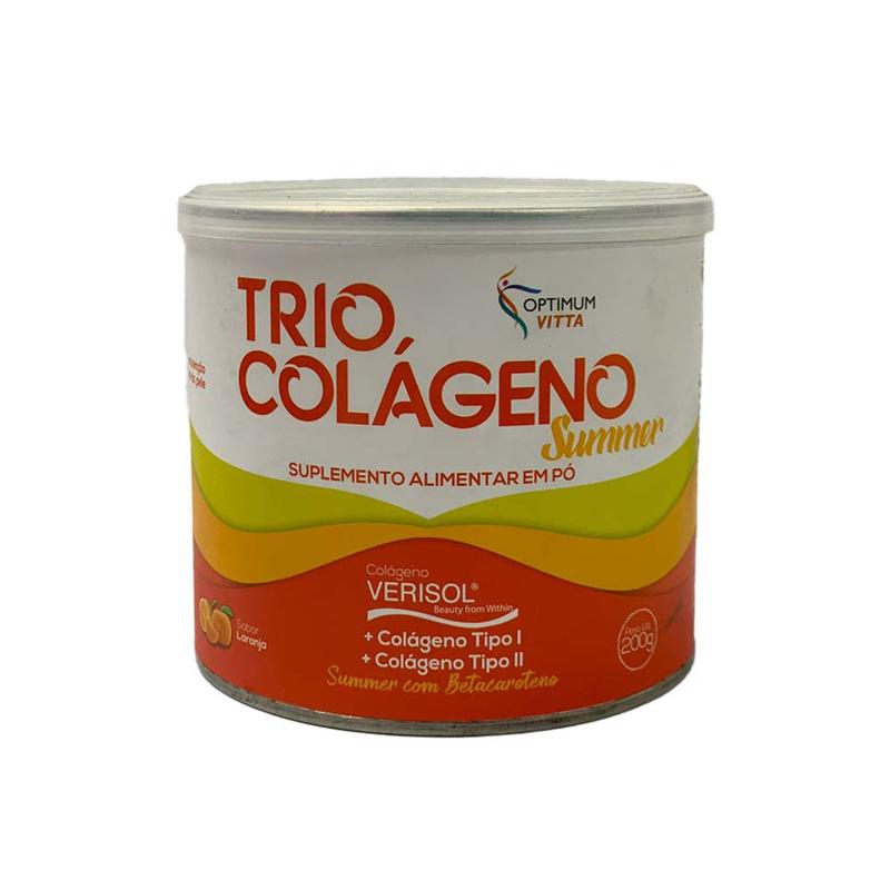 Trio Colágeno Summer Optimum Vitta Solúvel Verisol - Sabor Laranja 200g ...