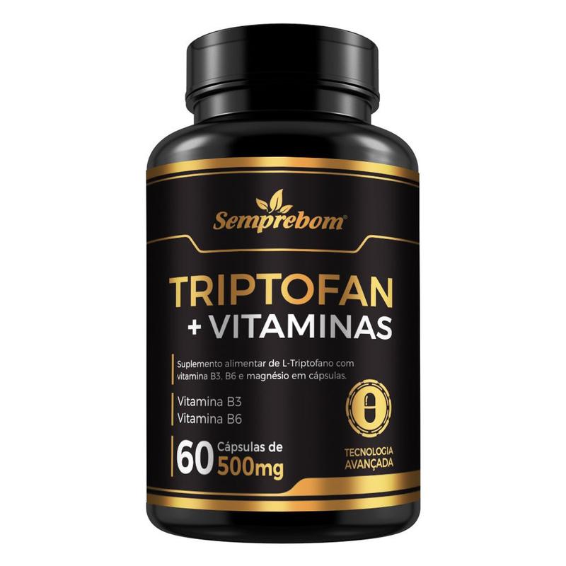 Triptofan + vitaminas semprebom - 500 mg - 60 capsulas - Fitoterápicos ...