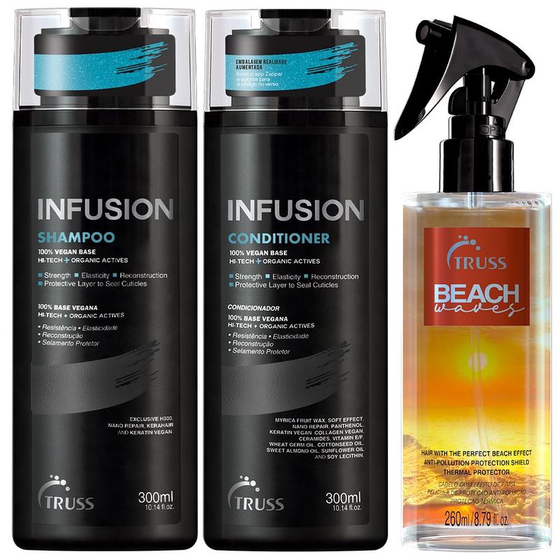 Truss Shampoo + Condicionador Infusion + Beach Waves - Kit de ...