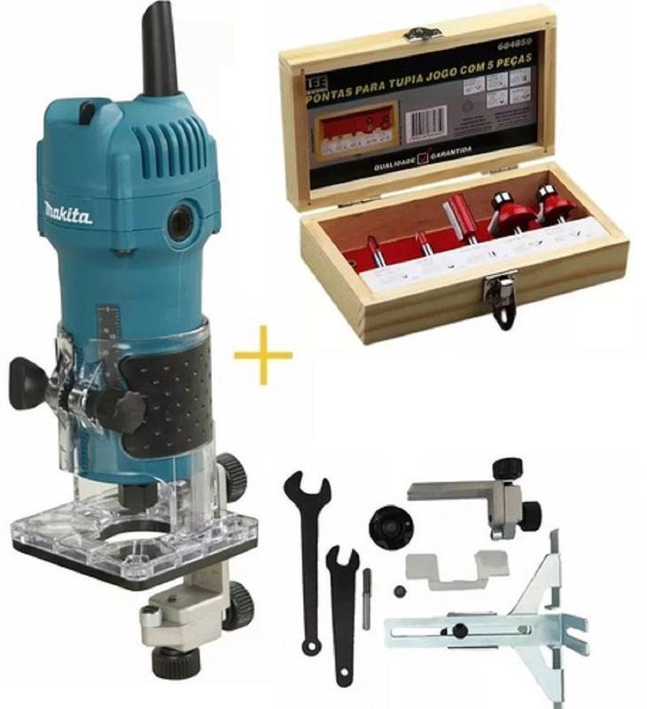 Tupia manual laminados 06mm 1/4'' 3709 makita + 5 fresas - CDS - Outros ...