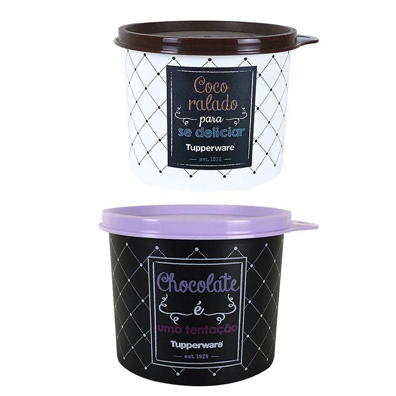 Tupperware Kit 2 Redondinha Pote 500ml Coco Ralado + Choco - Porta ...