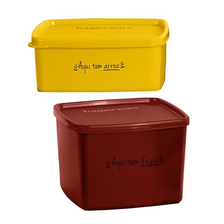 Tupperware Kit Arroz + Feijão 2 Jeitosos 400 e 800ml Freezer - Pote ...