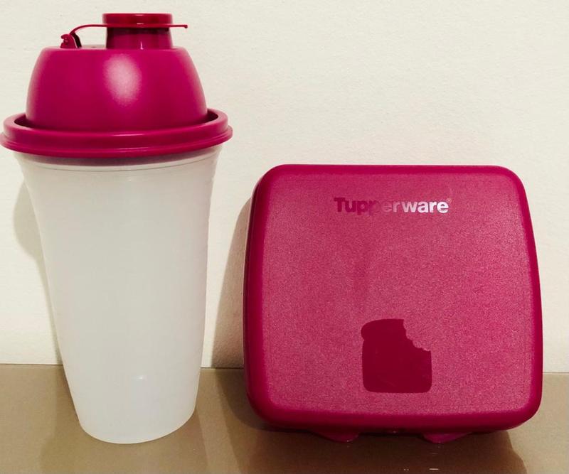 Tupperware Kit Quick Shake 500ml + Porta Sanduíche Fuscia ...