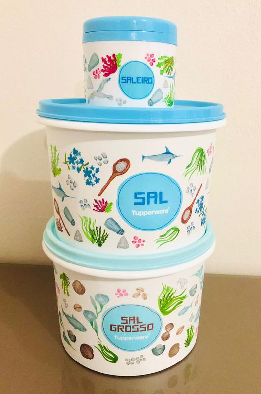 Tupperware Kit Tupper Caixa Floral Sal+ Sal Grosso + Saleiro - Pote ...