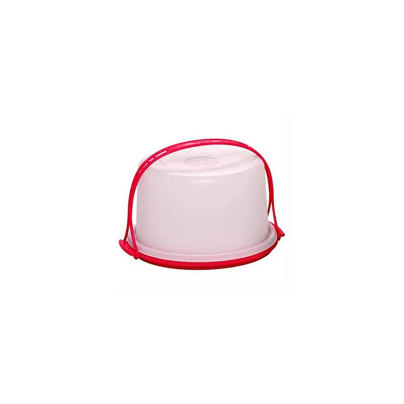 Tupperware Mini Cake Branco com base Rosa Pink - Bandejas - Magazine Luiza