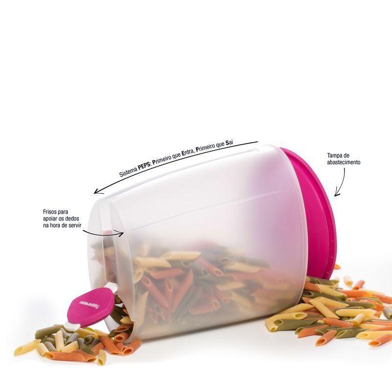 Tupperware modular millennium 1,6 litros rosa e transparente - Pote ...