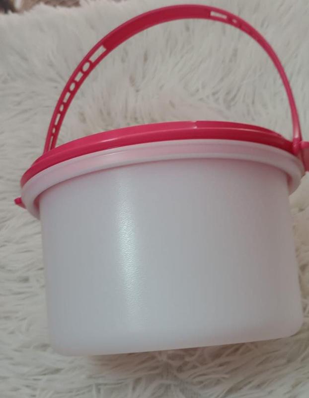Tupperware Tupperware Mini Cake Branco com base Rosa Pink - Pote ...