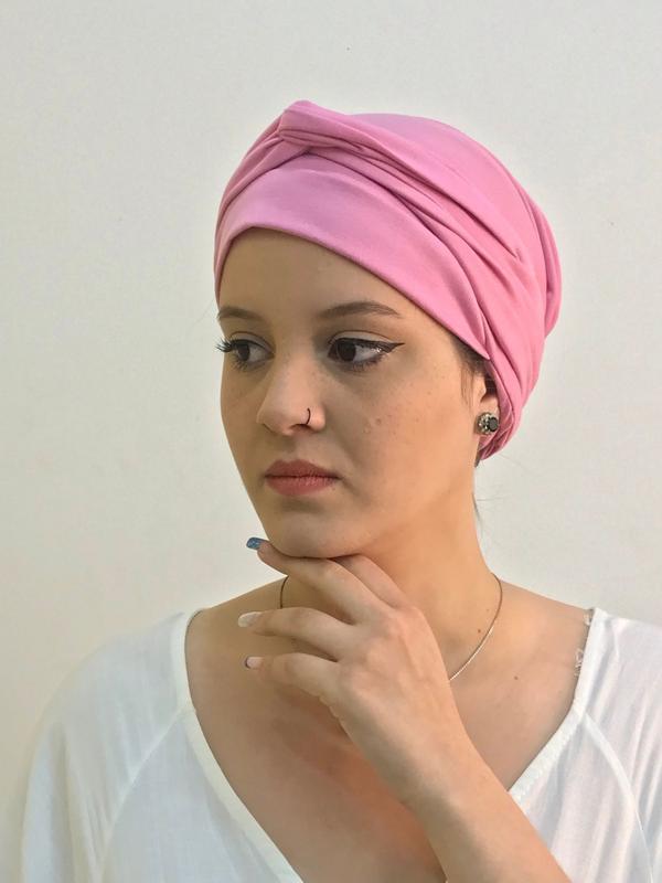 Turbante Slin Longo Rosa - 4 Tipos de Amarrações - Ardea Alba Turbantes ...