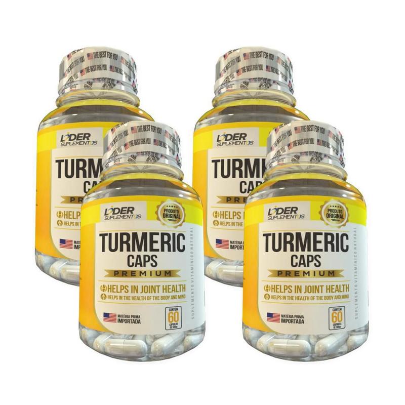 Turmeric Caps - 60 Caps 500mg Kit Com - 4 Potes - Lider Vendas ...