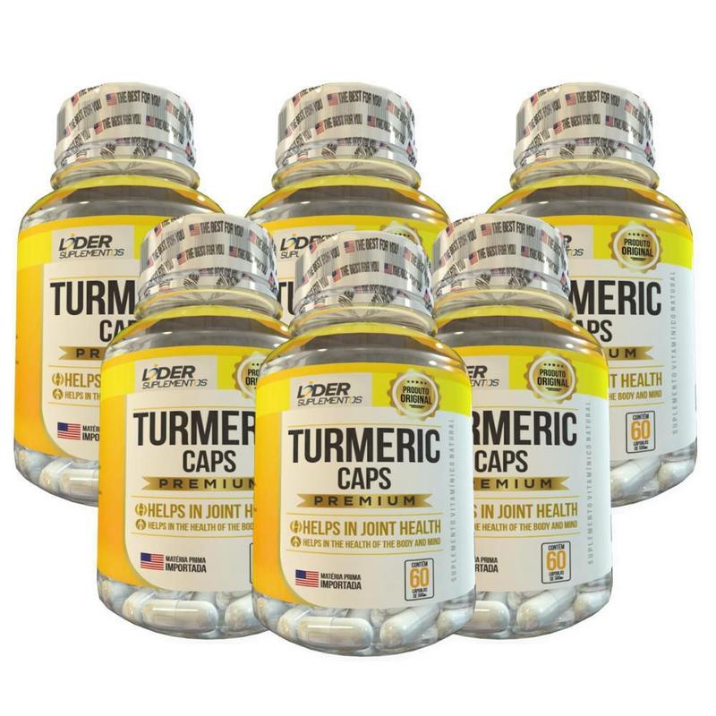 Turmeric Caps - 60 Caps 500Mg Kit Com - 6 Potes - Lider Vendas ...