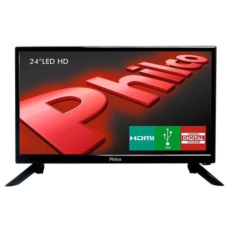 TV Philco Led HD 24” PH24N91D Entrada HDMI, USB, Conversor Digital ...