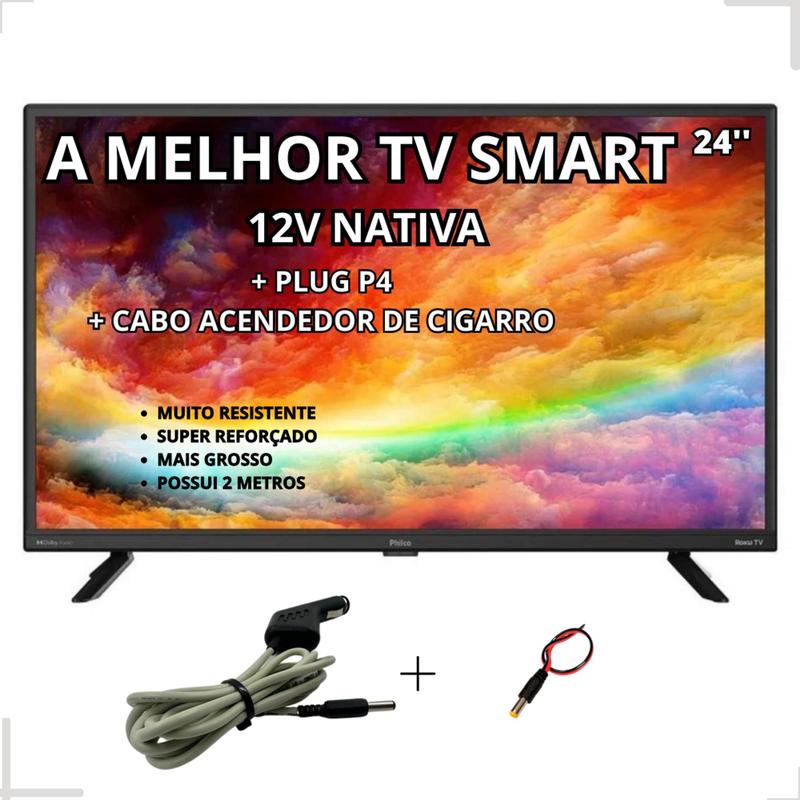 Tv Smart Digital 24 Polegadas Caminhão 12v Led Hd 110/220volts - Tv ...