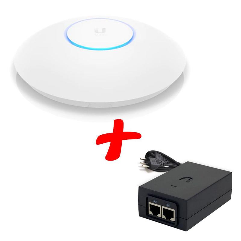 UBIQUITI UBNT U6-LR ACCESS POINT WI-FI 6 4x4MIMO C/FONTE POE - Fonte de ...